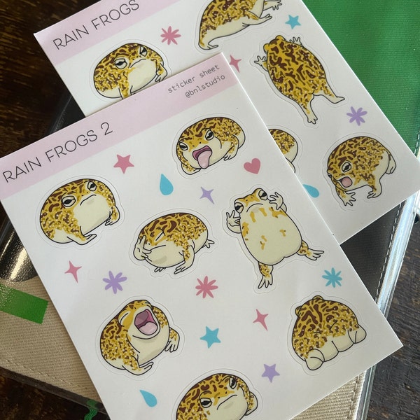 Desert Rain Frogs Sticker Sheet | Rain Frogs, Cute Animal Stickers ...