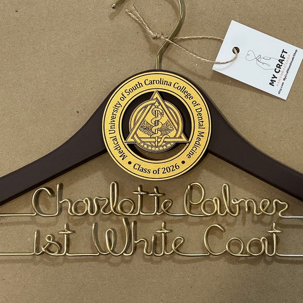 1st White Coat Hanger, Dental School White Coat Ceremony Gift, Custom ...