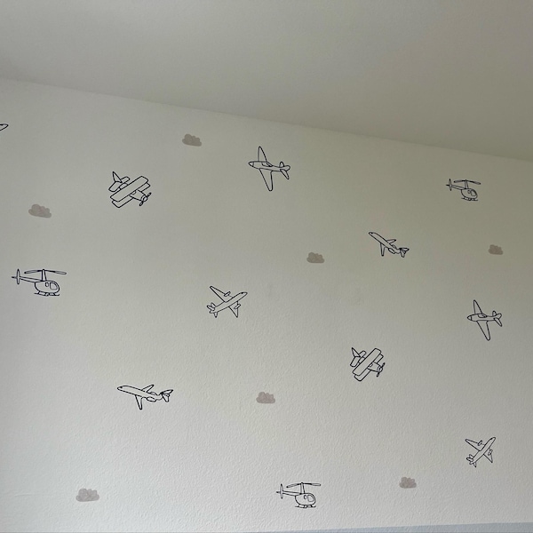 Minimalist Airplane Decals / Simple Airplane Decor / Removable Airplane ...