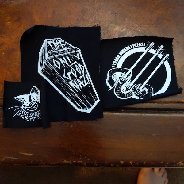 Anti-fascist "tread Where I Please" Punk Patch | Crust | Political ...