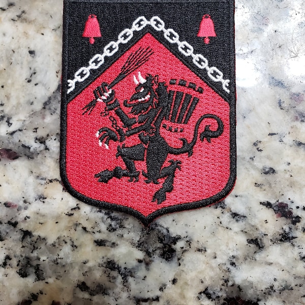 Krampus Rampant Heraldic Shield Embroidered Patch | Krampus | Krampus ...