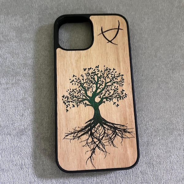Cherry Sitka -real Wood iPhone Case- iPhone 17 Pro, 16,15 Samsung ...