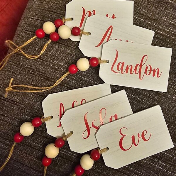 Personalized Christmas Stocking Tags, Custom Christmas Stocking Tag ...