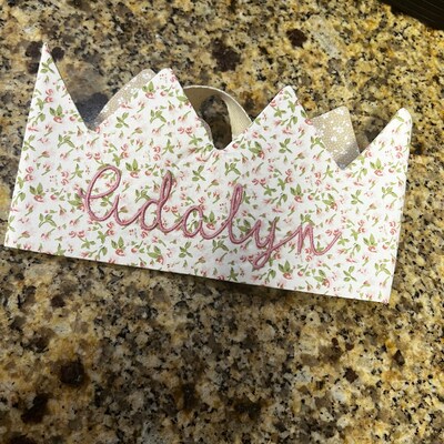 Personalized Name Birthday Crown, Girl's Birthday, Floral Pink Birthday ...