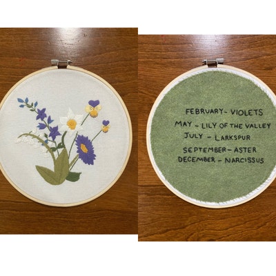 June rose & Honeysuckle Birth Flower Embroidery Pattern digital ...