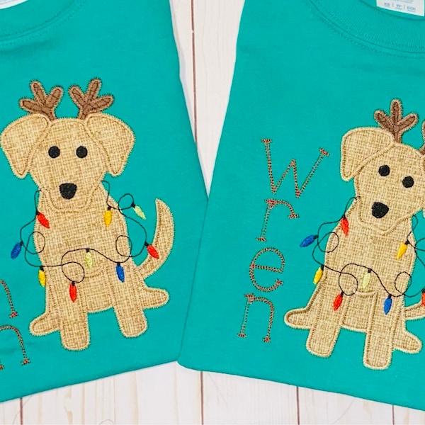 Christmas Dog Applique - Christmas Dog ZZ Applique Design - Dog ...