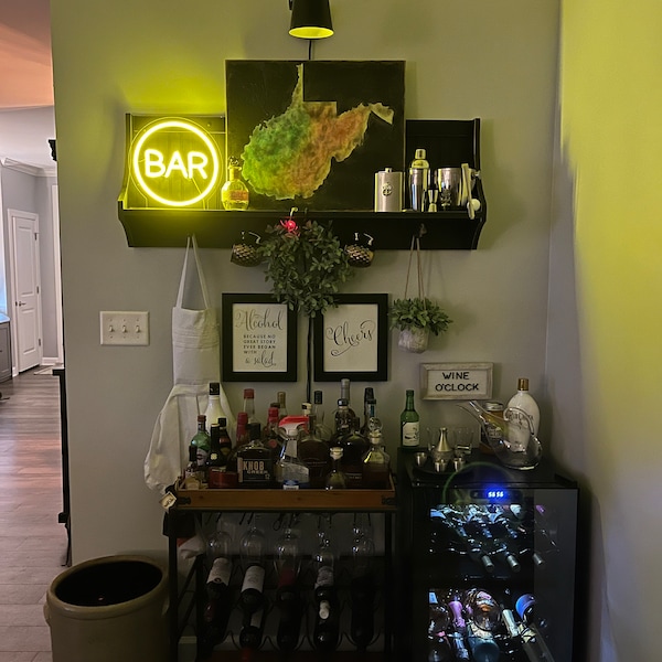 Neon Bar Sign for Home Bar Circle Shape Neon Sign Custom Bar Pub Table ...