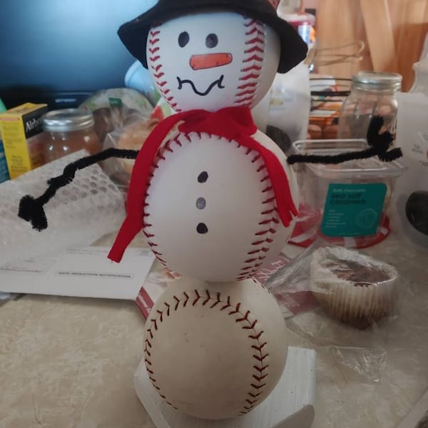 Baseball Snowman - Etsy