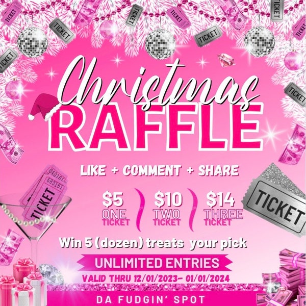 Christmas Raffle Flyer, DIY Flyer Template Design, Giveaway Flyer, Hair ...