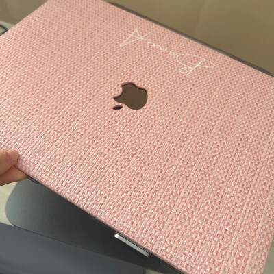 Pink Wrinkle Print Leather MacBook Case for MacBook Air 13 A2681 Air 15 ...