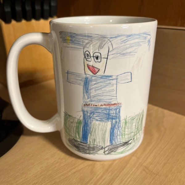 Personalized Kids Drawing Mug, Kids Artwork Mug, Child's Drawing Mug ...