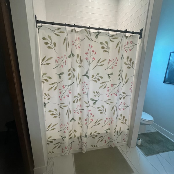 French Country Boho Shower Curtain, Blue and White Shower Stall Curtain ...