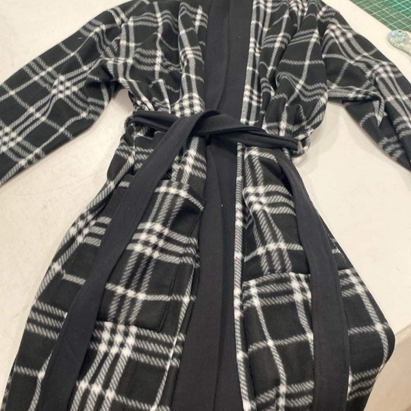 Men and Women Bathrobe Pdf Sewing Pattern, Hooded Robe, Kimono Robe ...