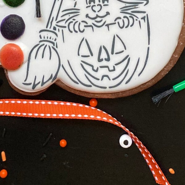 Halloween PYO Cookie Stencil Cute Cat Matching Cookie Cutter Available ...