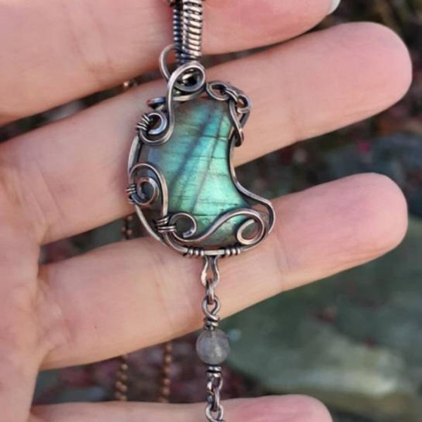 Cauldron Necklace, Mini Cauldron Necklace, Hypersthene Necklace, Witchy ...