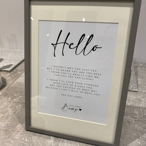 Hello Poem From Bump A4 or A5 PRINT Family Pregnancy - Etsy
