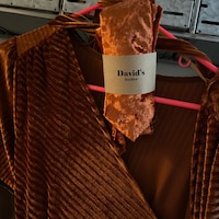 Shiny Copper Velvet Necktie Rust Ties Pocket Square Bow - Etsy