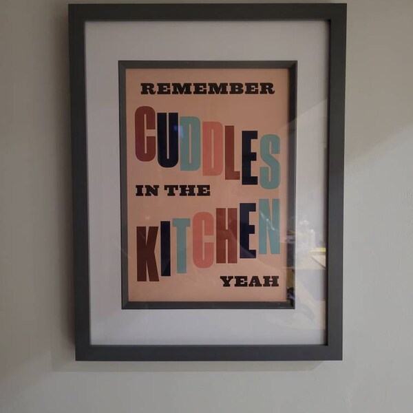 Cuddles in the Kitchen Lyrics Print | Music Print | A5 A4 A3 | Unframed ...