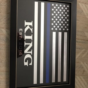 Police Officer Gift, Personalized Thin Blue Line Flag - Etsy