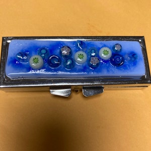 Stained Glass Turquoise Blue Ocean Waves Fused Window Panel With Free ...