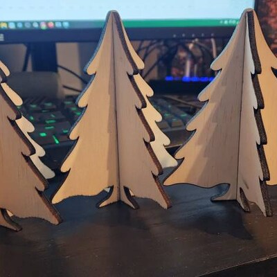 Free Standing Snowy Christmas Tree Svg Laser Cutting Files, Christmas ...