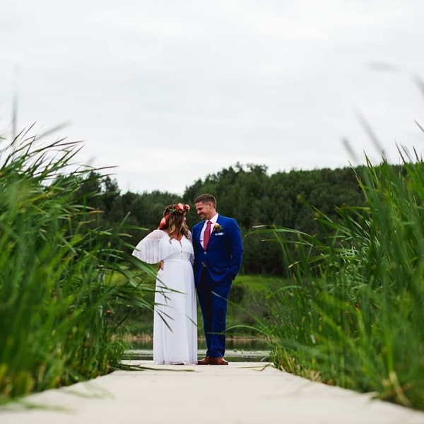 BOHO Simple Wedding Dress - Etsy
