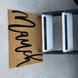 Hello Cursive Font Exterior Coir Welcome Door Mat - Etsy
