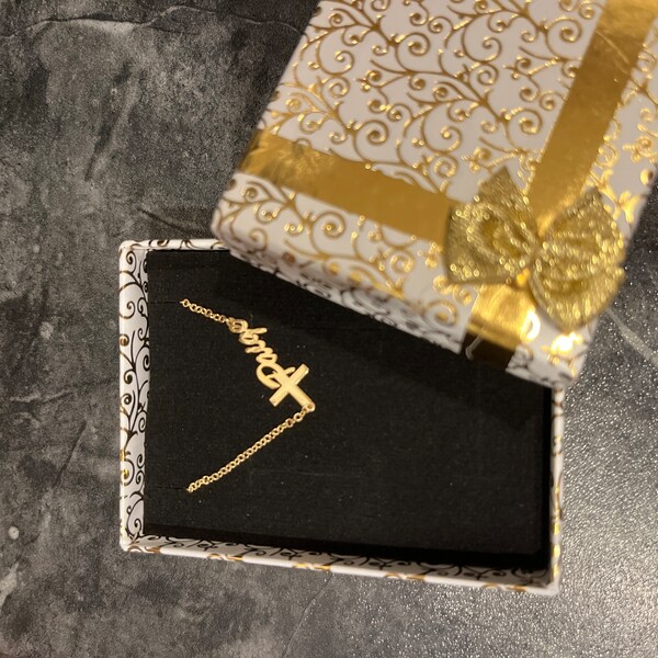 Cross Name Bracelet, Baptism Gift, Personalized Cross Bracelet With ...