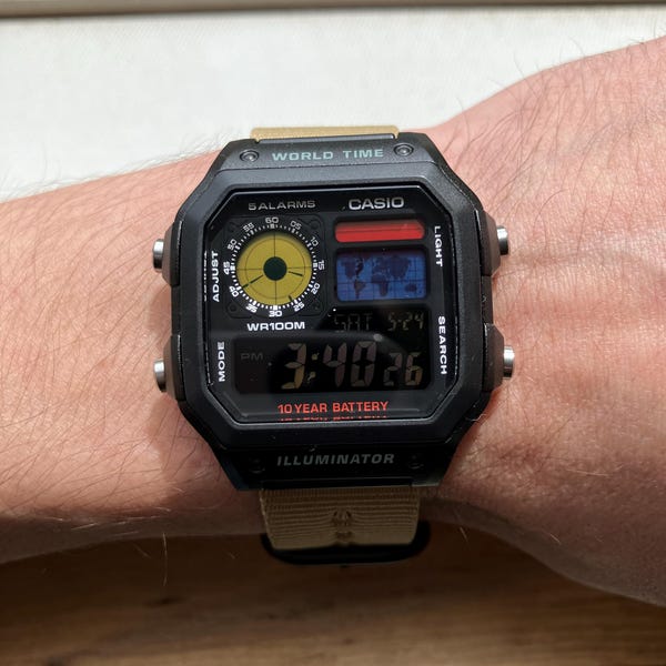 Custom Casio F91 Red Ghost Watch - Modified White Casio Digital Watch ...
