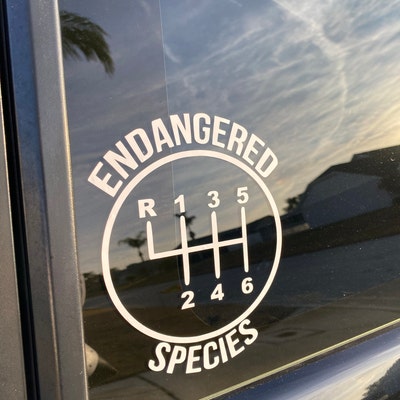6 Speed Gear Endangered Species Stick Shift Manual Car Car/truck/laptop ...