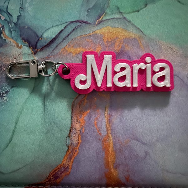 Personalized Keychain - Two-tone - Custom Colors & Text - Bag Charm ...