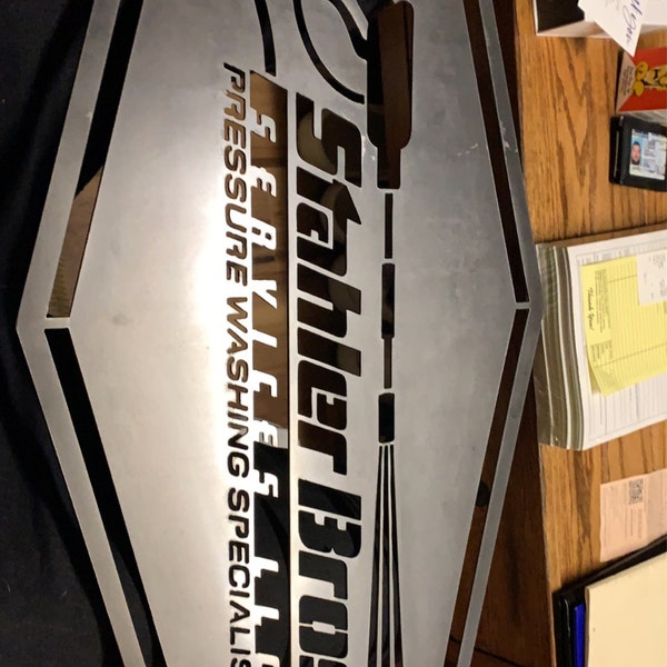 14”x28” Custom Logo Cut-out Business Metal Sign | Outdoor Logo Sign ...