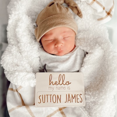 Hello My Name is Tag Hospital Sign Newborn Announcement Newborn Name ...