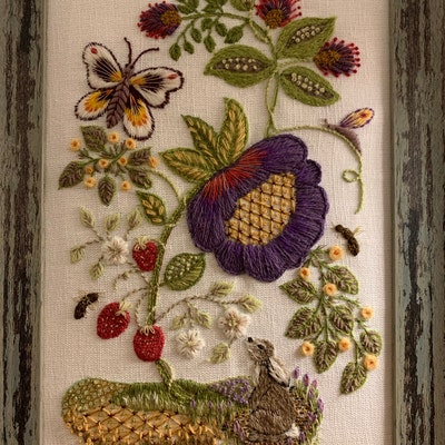 Crewel Embroidery Kit for Beginners Entitled 'kim' - Etsy