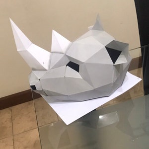 Rhino Mask DIY Paper Mask, Printable Template, Papercraft, 3D Mask ...
