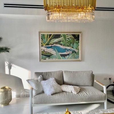 Swimming Pool Print, Summer Art, Botanical Print, Large Wall Art, Extra ...