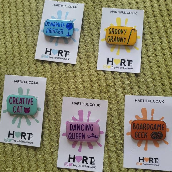 Personalised Design Your BIG Rectangle Enamel Pin Customised Pin Badge ...