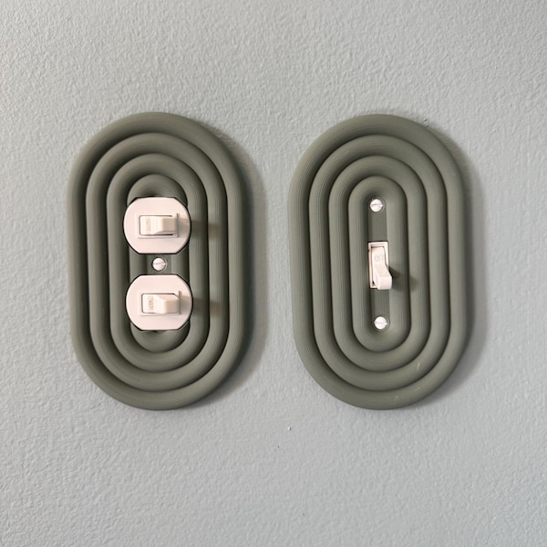 Mid-century Modern Oval Light Switch Cover Plate | Fits Toggle Switches ...