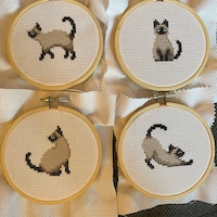 Siamese Cat Cross Stitch Pattern Bundle - Siamese Cat Embroidery Patterns - Instant Download ...