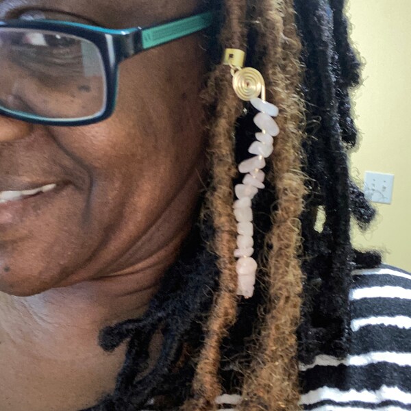 Gray Onyx Loc Bead, Gemstone Loc Jewelry - Etsy