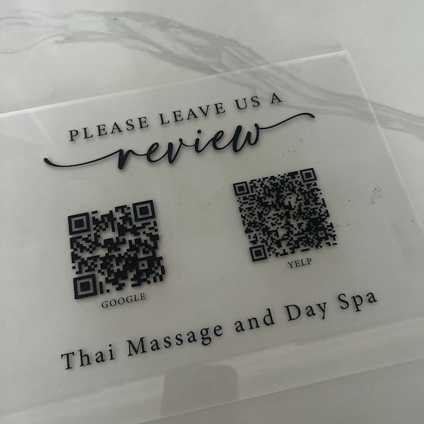 Personalized Business Leave a Review With 3 QR Codes, QR Code Sign ...