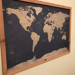 World Map Rustic Style Uncustomized Old Style Wall Map | Etsy