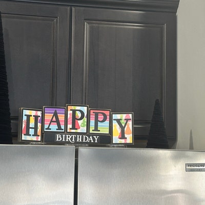 HAPPY BIRTHDAY Wood Block Sign / Kid's Birthday Party Home Decor ...