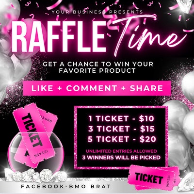 Raffle Flyer , DIY Flyer Design Template, Giveaway Flyer, Raffle Ticket ...