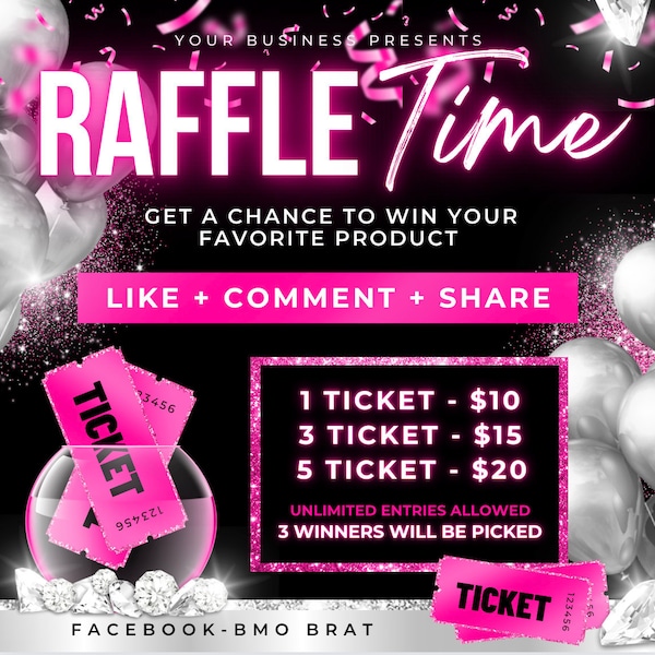 Raffle Flyer, DIY Flyer Design Template, Giveaway Flyer, Raffle Ticket ...