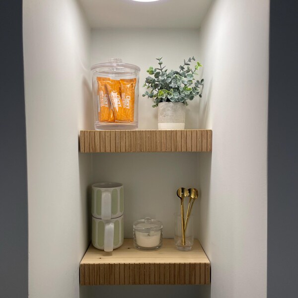 Custom Rounded Fluted Floating Shelf - Etsy