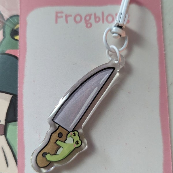 Tiny Frog With Big Knife Keychain | Cute Tiny Frog With Huge Knife ...