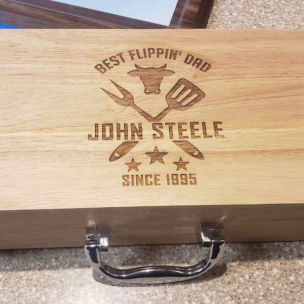 BBQ Set, Custom Grill Set, Personalized BBQ Set, Grill Set, Custom BBQ ...