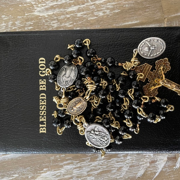 Unbreakable Catholic Rosary, Stainless Steel Beads Rosary, Large Heavy ...