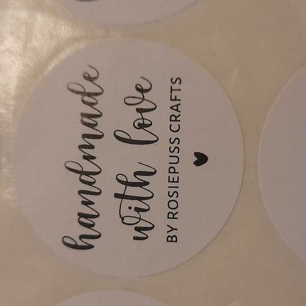 Personalised Handmade With Love Stickers - Custom Handmade Small ...